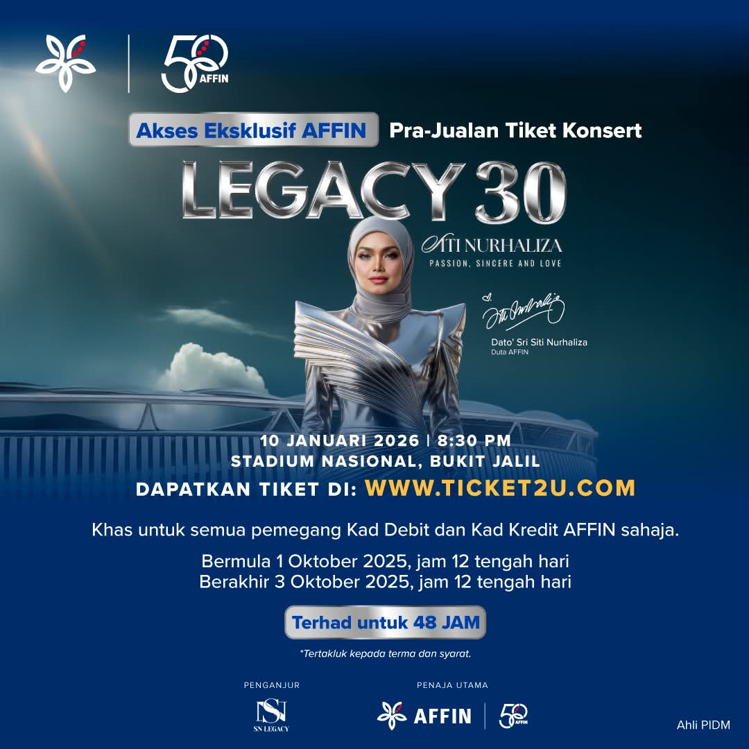 Konsert Mega ‘Legacy 30’ Siti Nurhaliza 10 Januari 2026 | mDaily